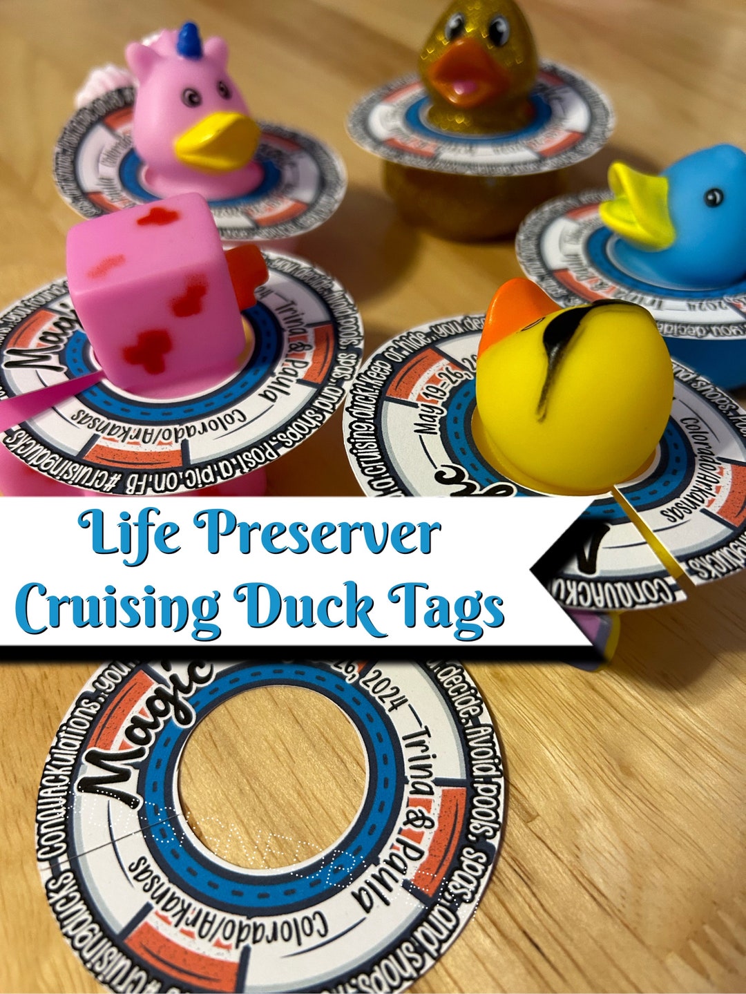Cruising Ducks Life Preserver Personalized Tags - Etsy