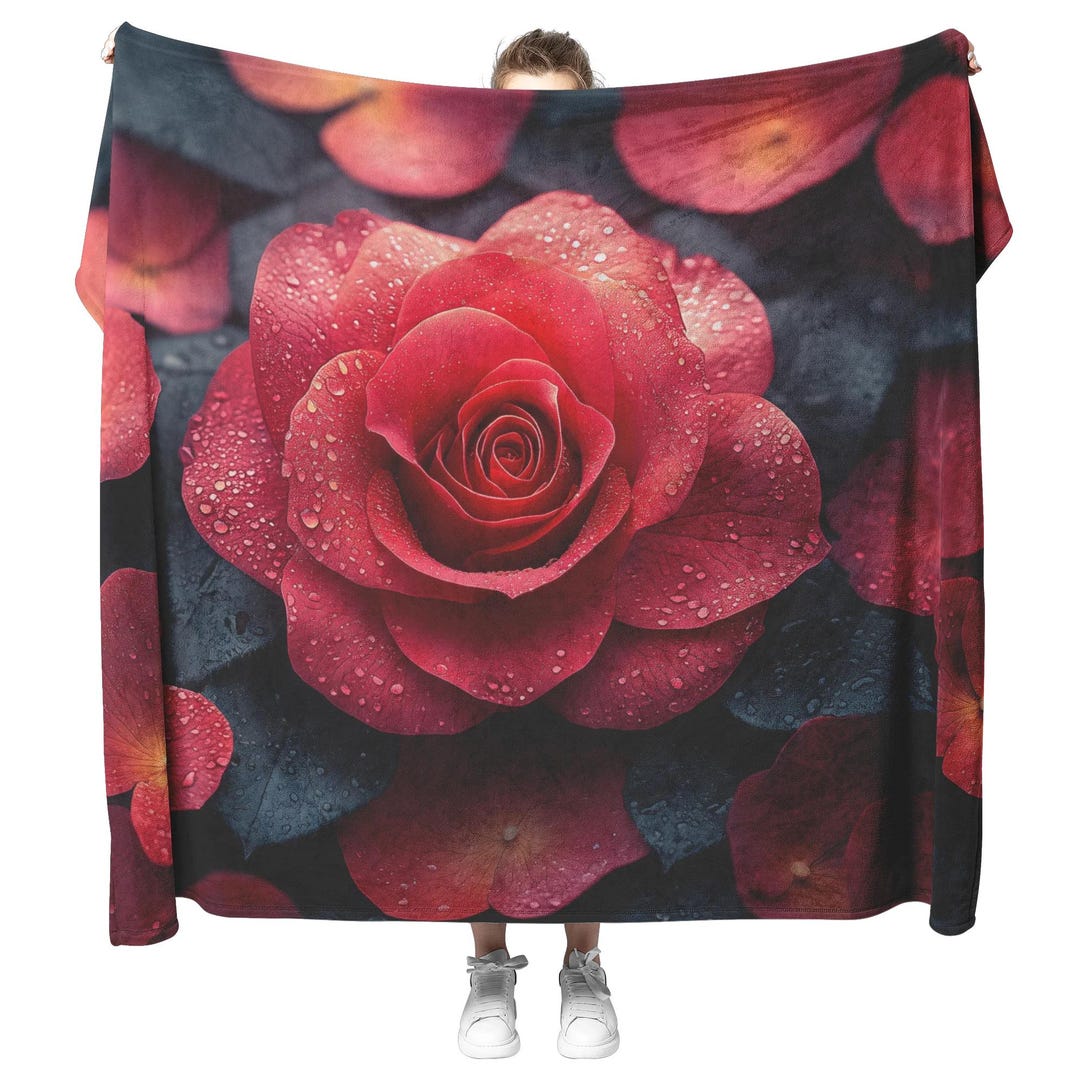 Dynamic Rose Pattern With Radiant Red Petals Glowing on Bold Black ...