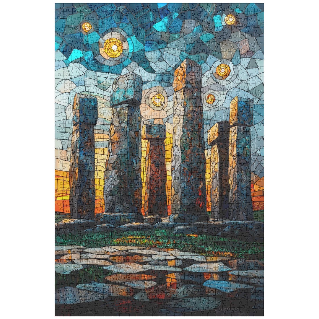 Stonehenge in Stained Glass Style 1014-piece Jigsaw Puzzle - Etsy