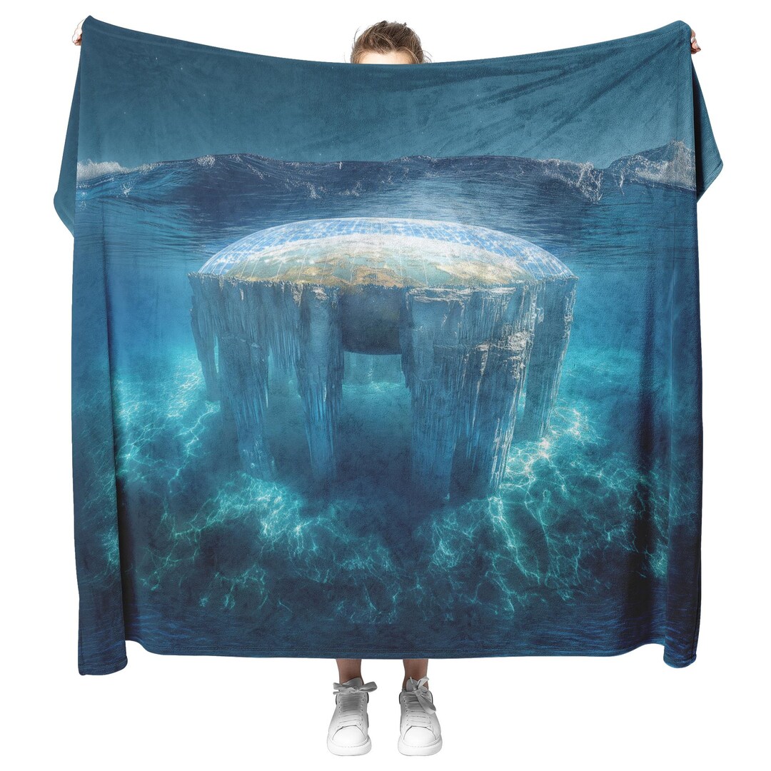 Biblical Flat Earth With Gleasons Map Ice Wall Glowing Dome and Stone ...