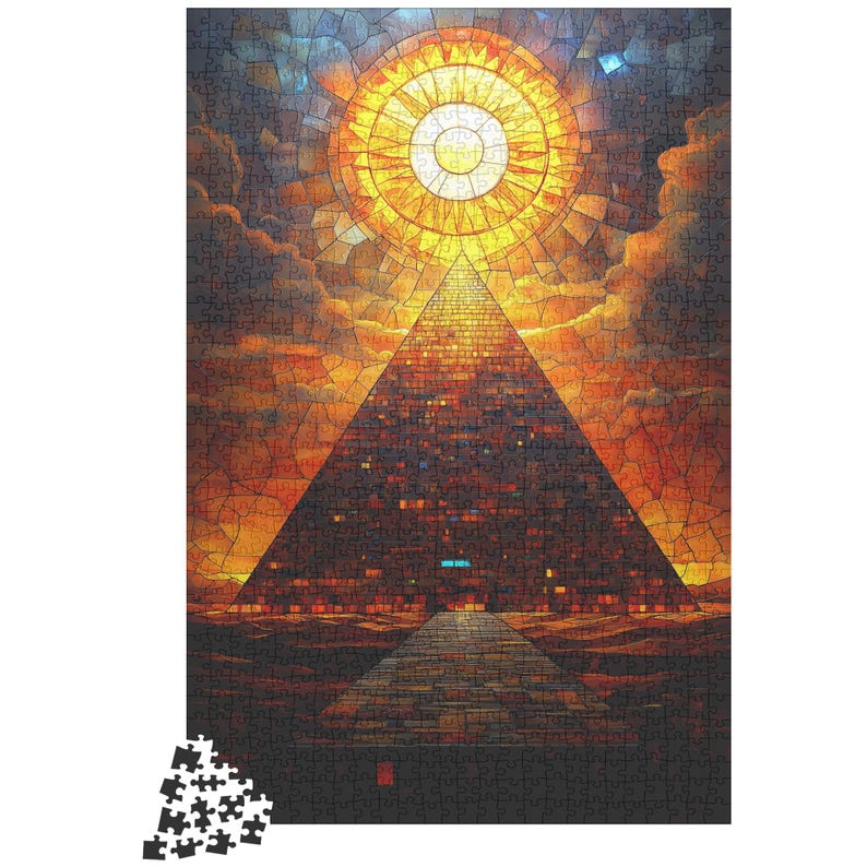The Great Pyramid of Giza Stained Glass Jigsaw Puzzle - Etsy