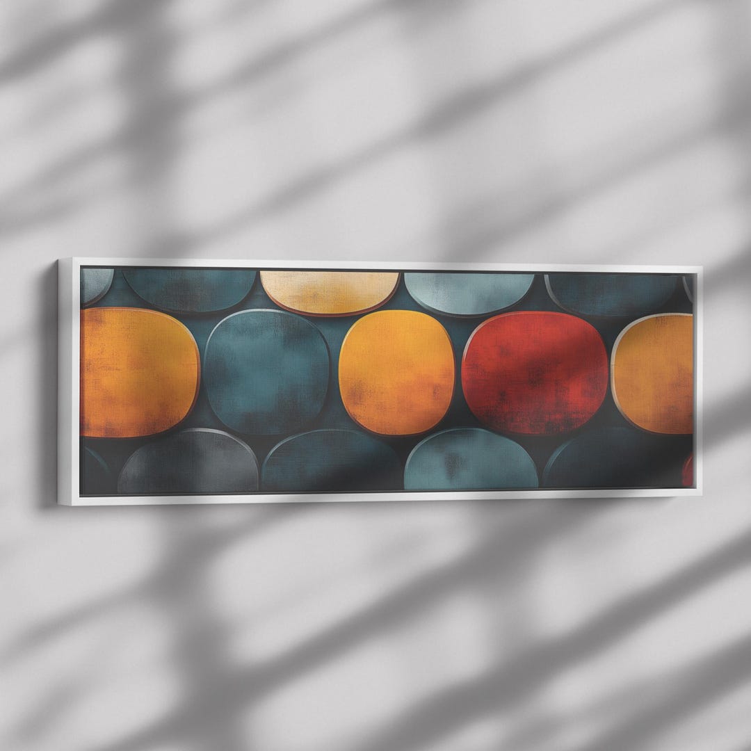 Mid Century Modern Geometric Rounded Squares Organic Shapes Muted ...