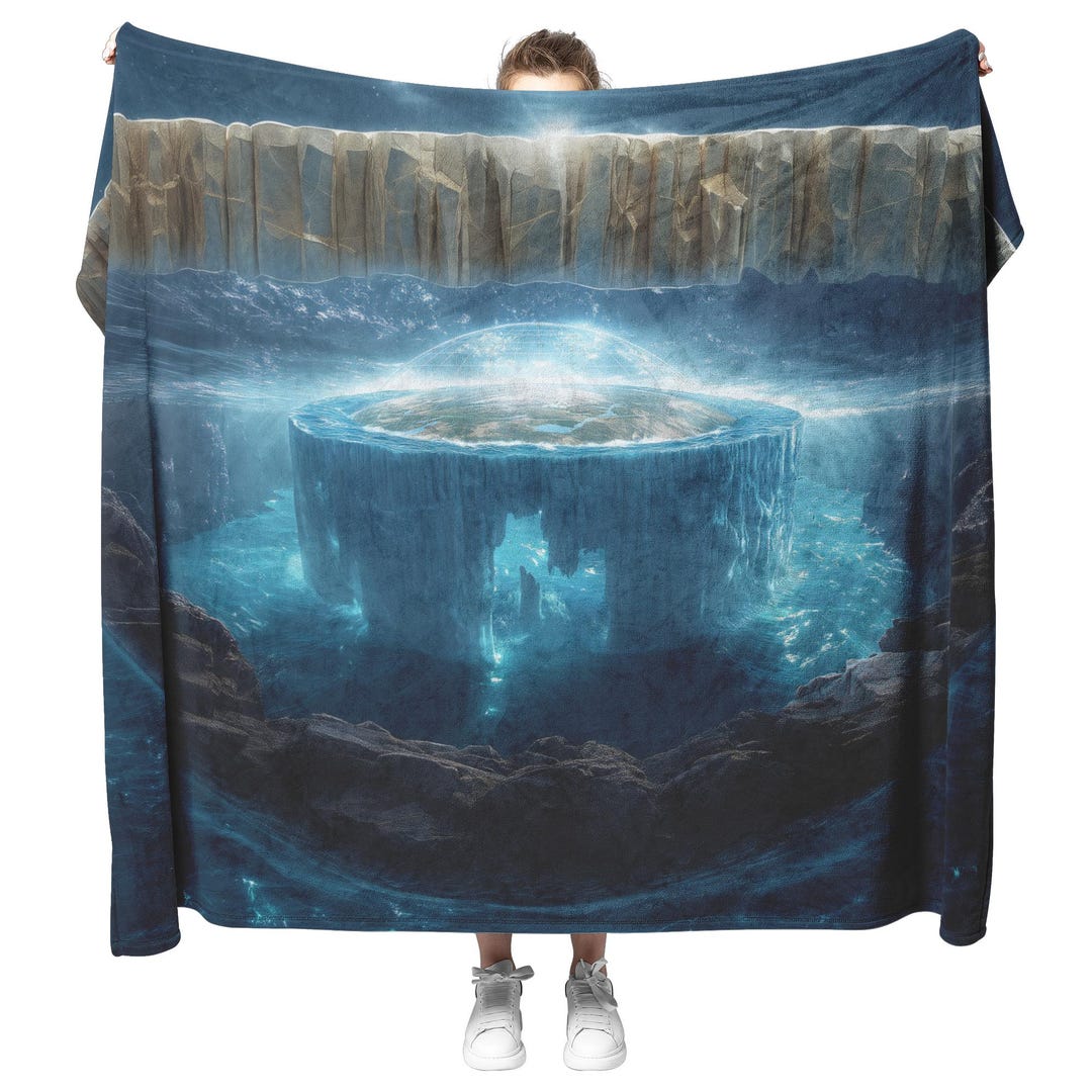 Biblical Flat Earth With Gleasons Map Ice Wall Glowing Dome and Stone ...