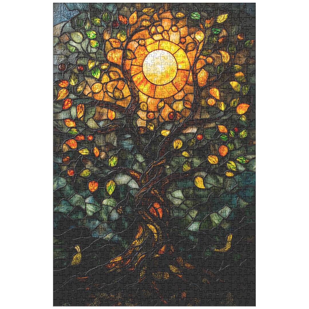 Tree of Life Stained Glass Style 1014-piece Jigsaw Puzzle - Etsy
