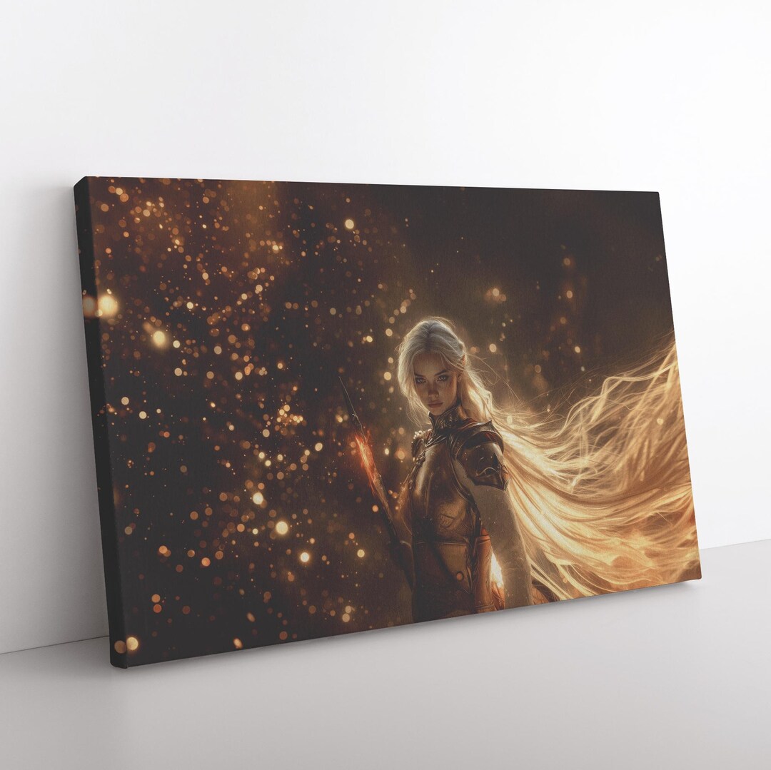 Female Blood Elf Paladin Fiery Sword Silver Red Armor Shimmering Golden ...