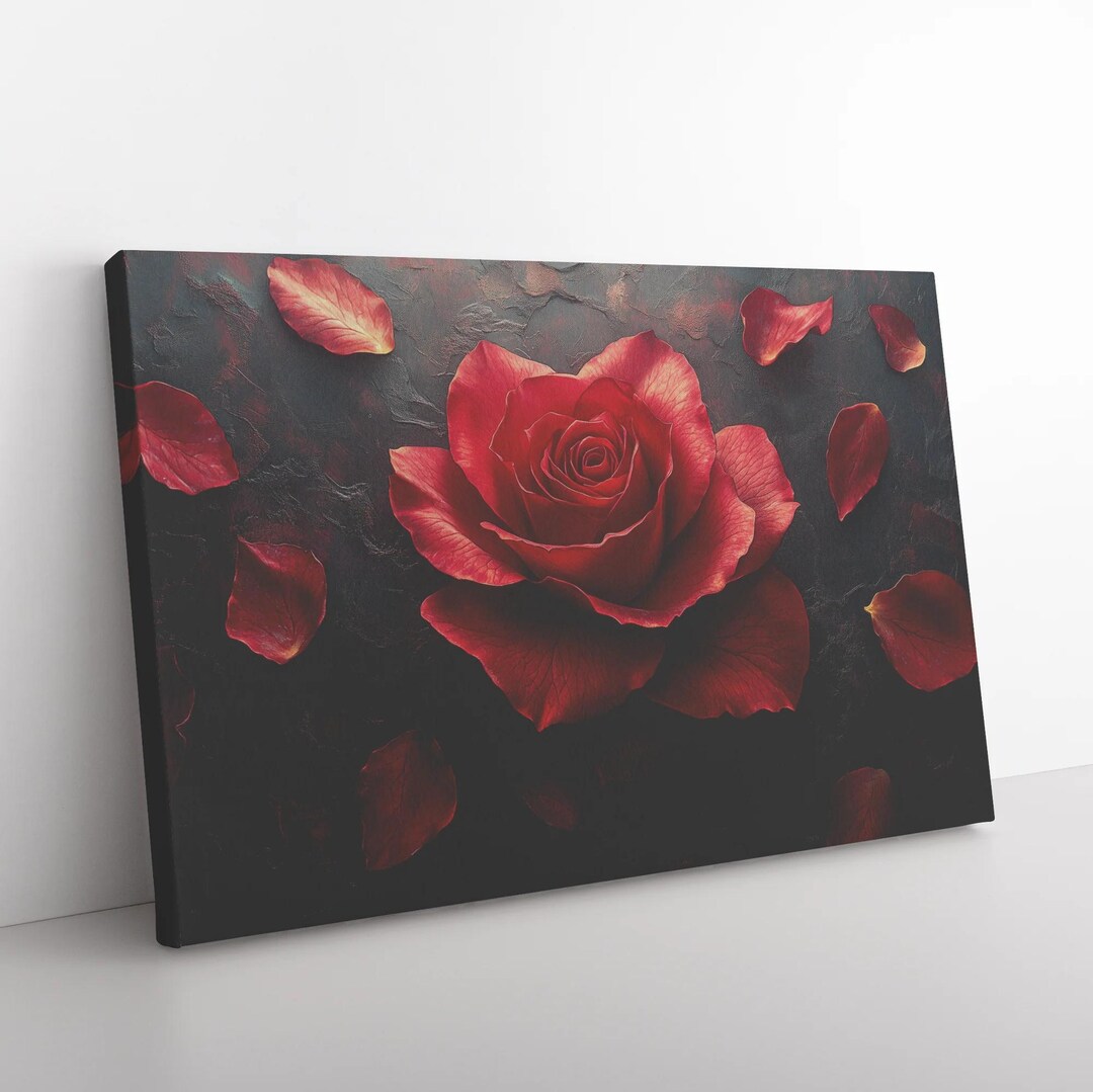 Dynamic Rose Pattern With Radiant Red Petals Glowing on Black ...
