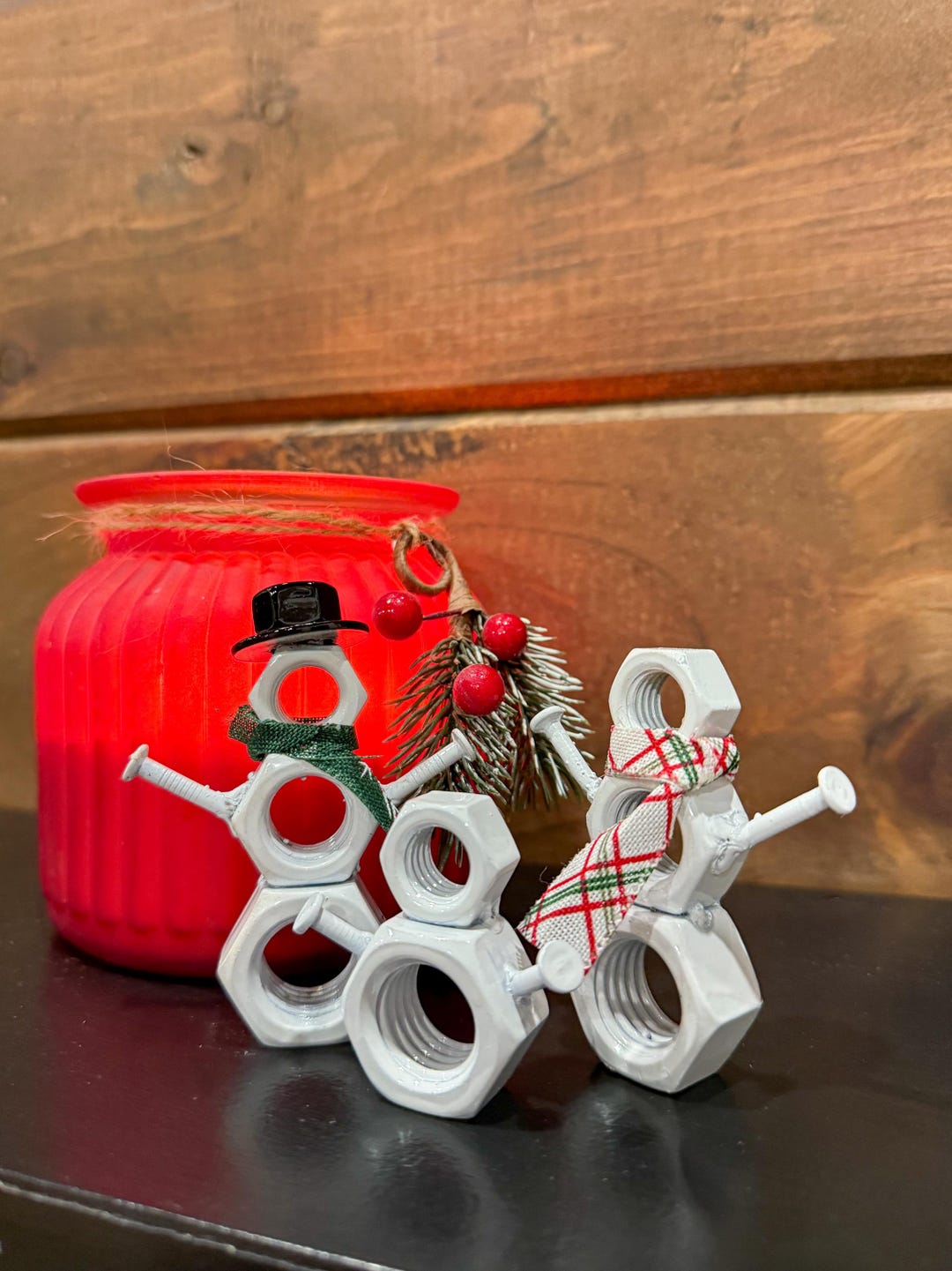 Welded Nut & Bolt Snowman Family | Rustic Christmas Decor - Etsy
