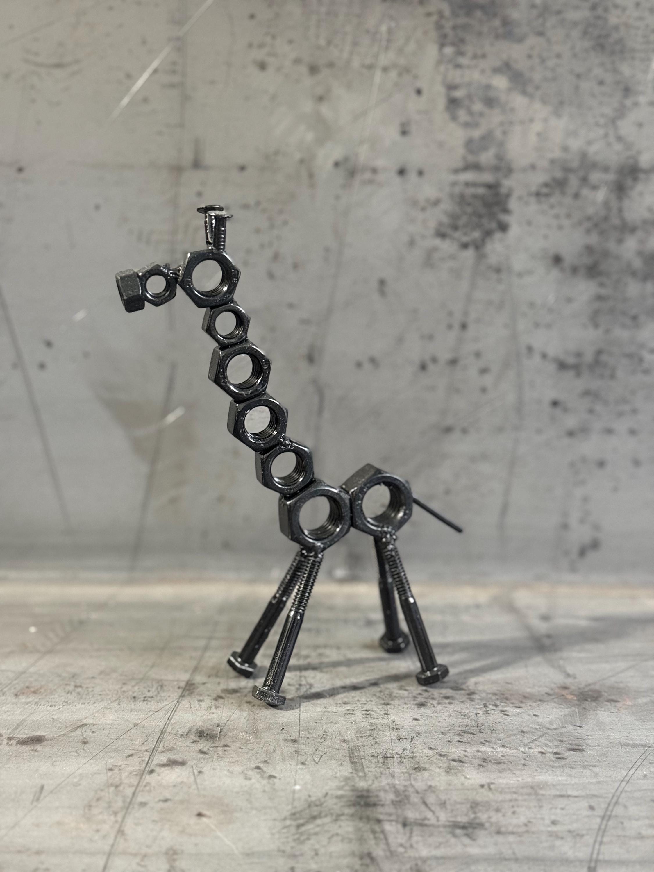 Handmade Nuts & Bolts Giraffe Sculpture - Upcycled Welded Metal Art - Etsy