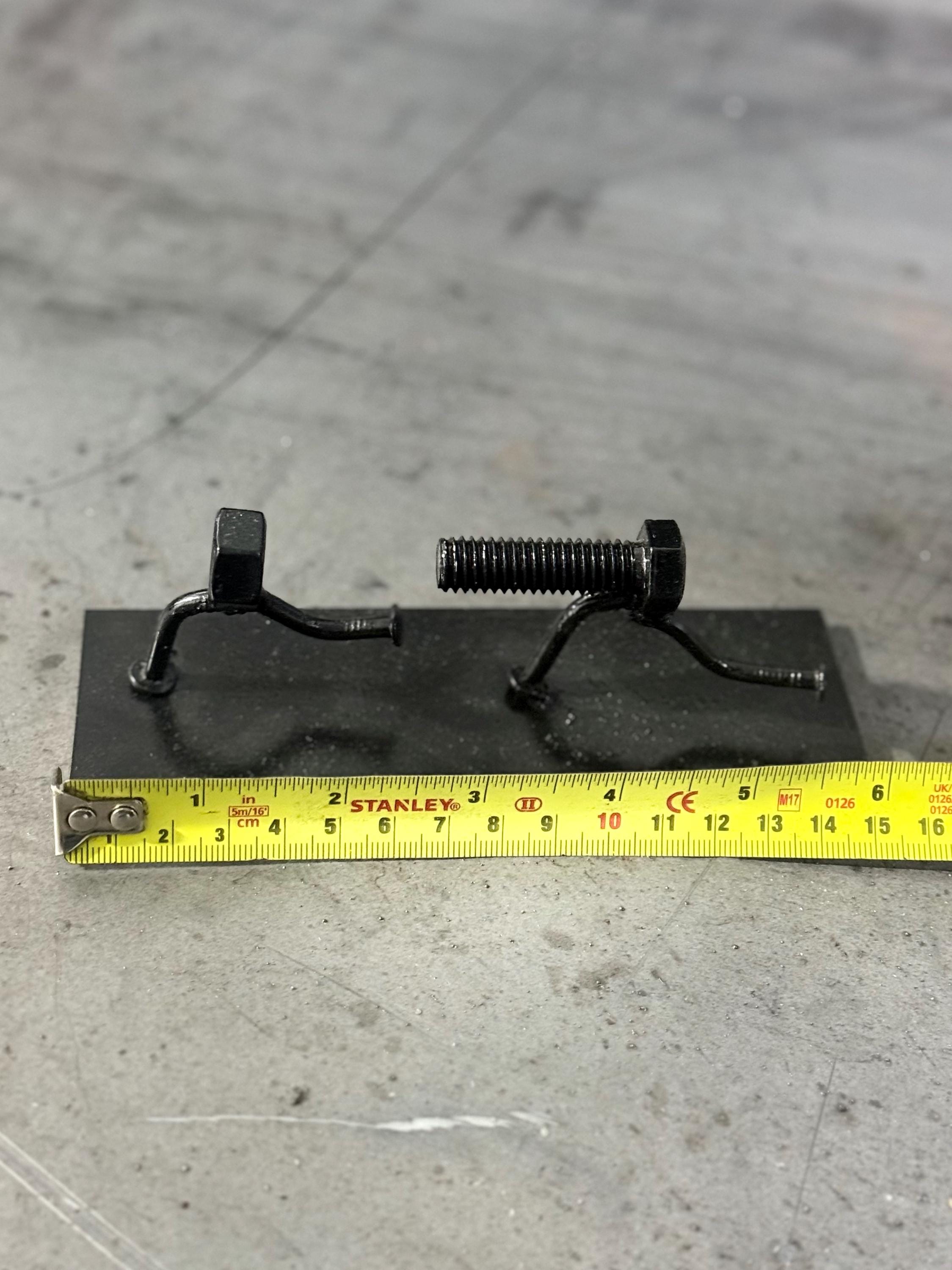 Bolt Chasing Nut Sculpture - Handmade Nuts & Bolts Metal Art - Welded Industrial Decor - Unique ...