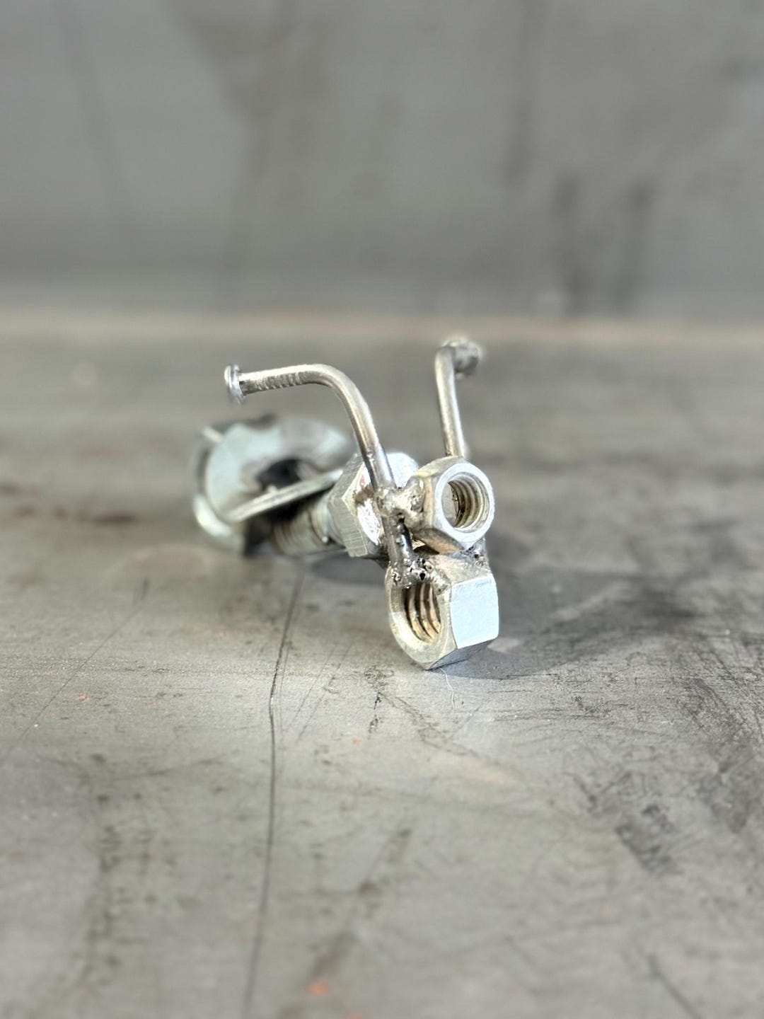 Handmade Nuts & Bolts Motorcycle Sculpture - Upcycled Welded Metal Art ...