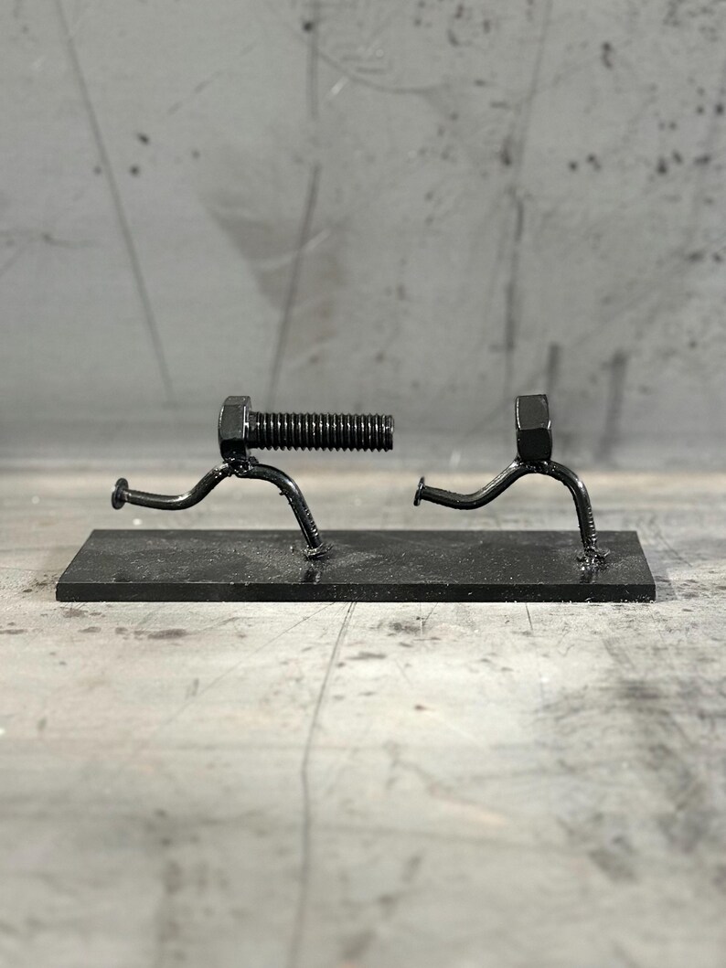 Handmade Bolt Chasing Nut Sculpture - Upcycled Welded Metal Art - Etsy