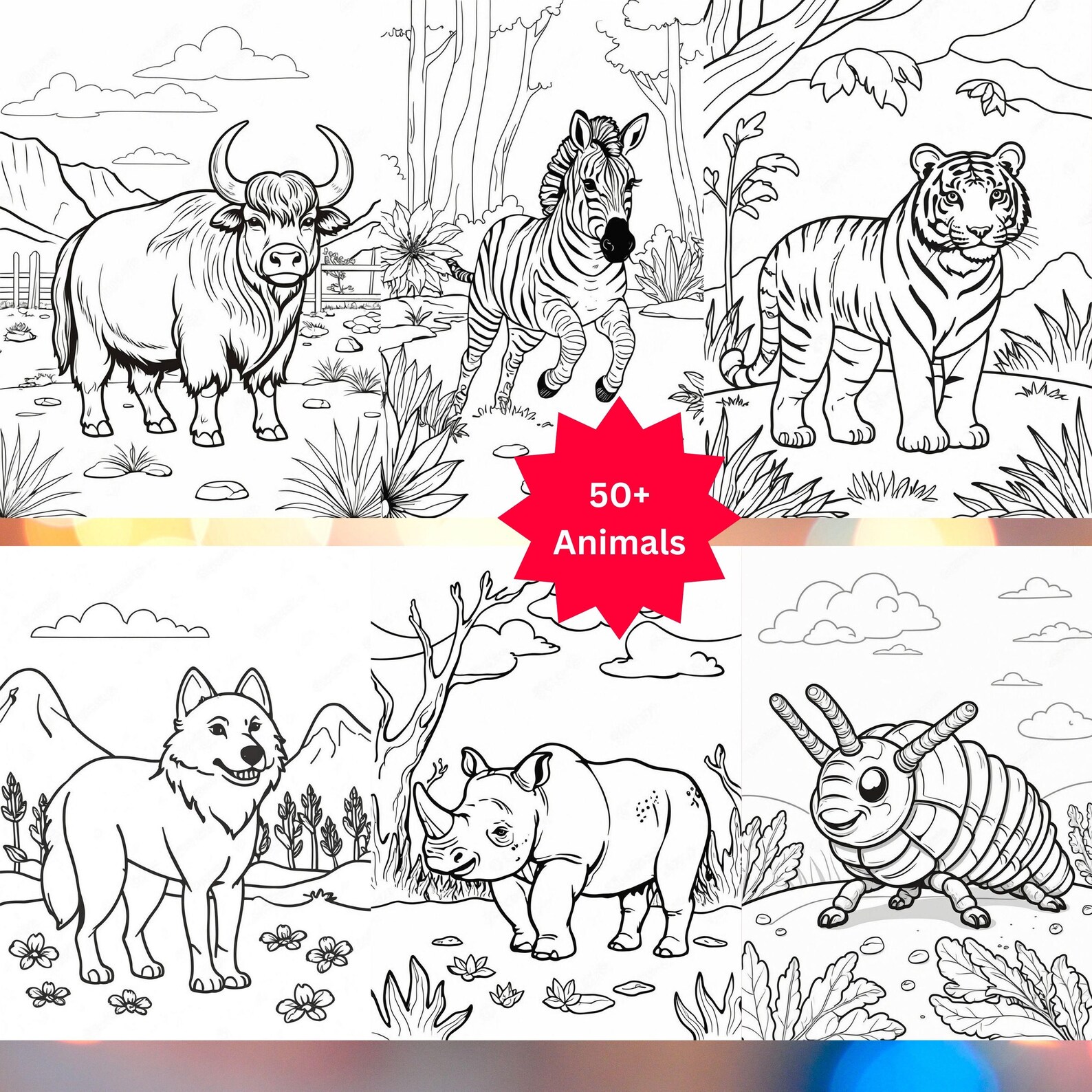 A to Z Animal Coloring Book for Kids. Wild and Farm Animals - Etsy