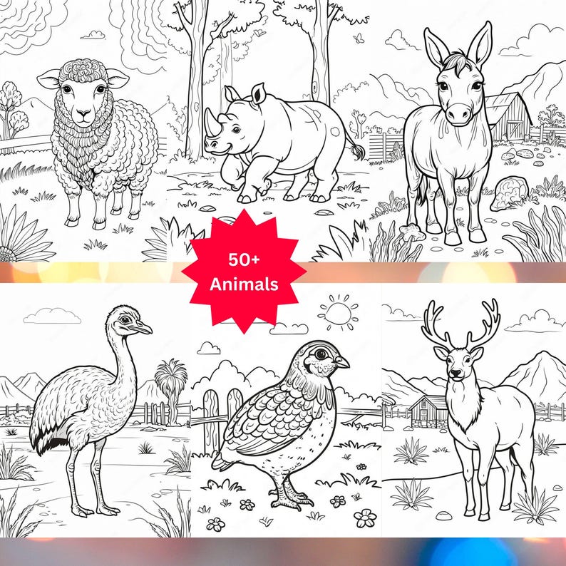 A to Z Animal Coloring Book for Kids. Wild and Farm Animals - Etsy