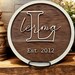 Custom Carved Monogram Round Sign, Wedding Gift, Personalized House ...