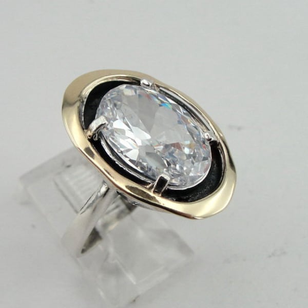 Silver Gold Ring - Etsy