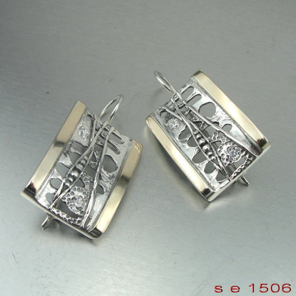 Israel Handmade Unique 9k Yellow Gold & 925 Sterling Silver - Etsy Israel