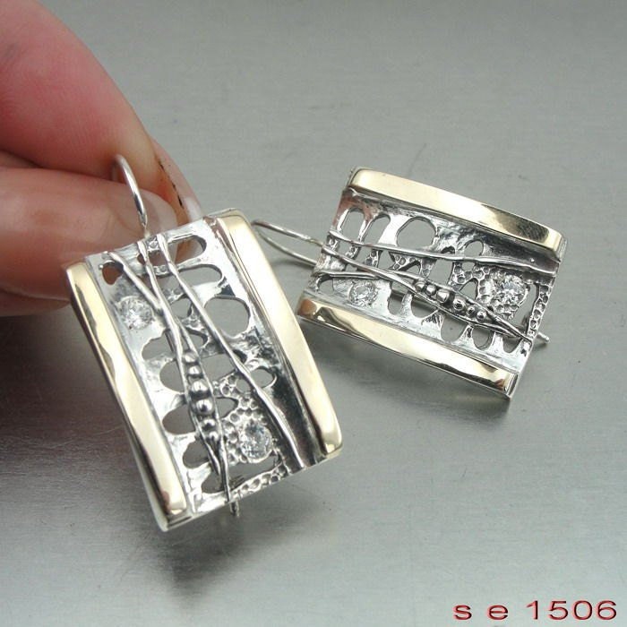 Israel Handmade Unique 9k Yellow Gold & 925 Sterling Silver - Etsy Israel