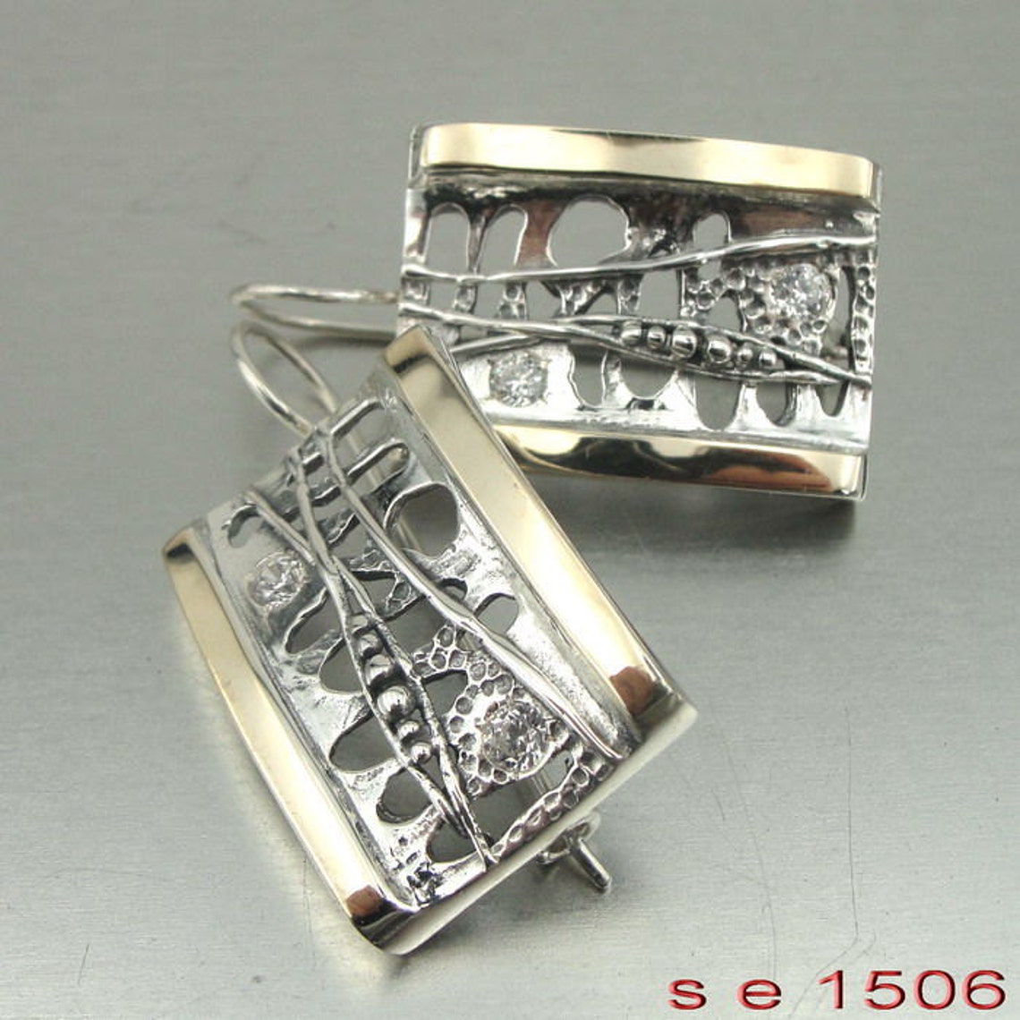 Israel Handmade Unique 9k Yellow Gold & 925 Sterling Silver - Etsy Israel
