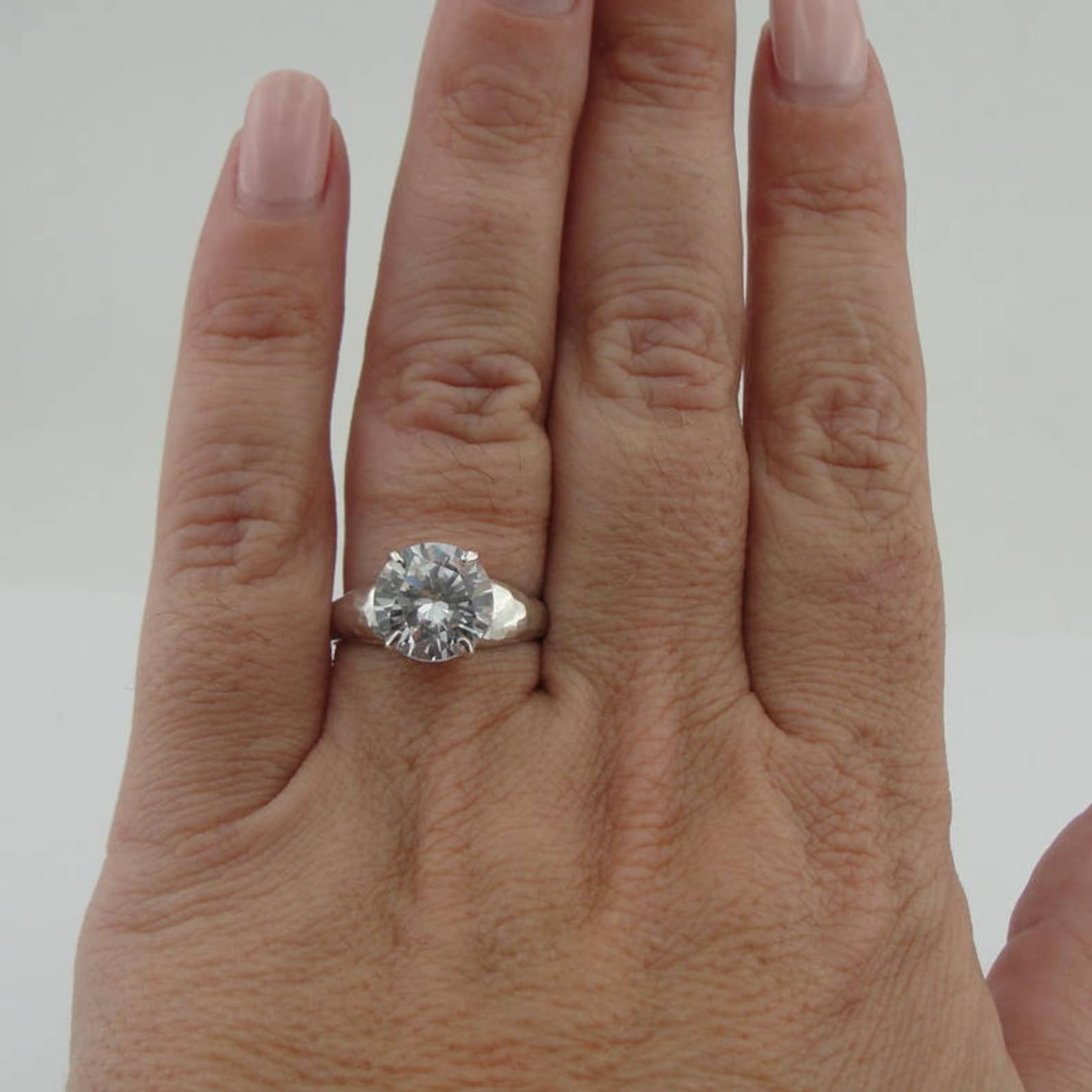 Engagement Ring Cubic Zirconia Classic Solitaire Ring - Etsy