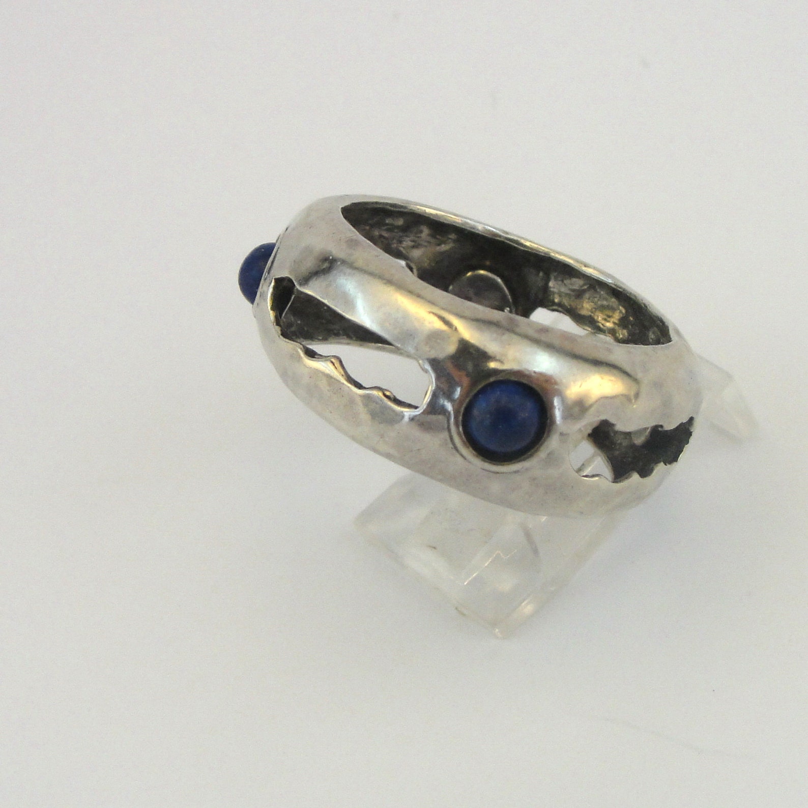 Lapis Ring 925 Sterling Silver Lapis Band Size 10 Silver - Etsy