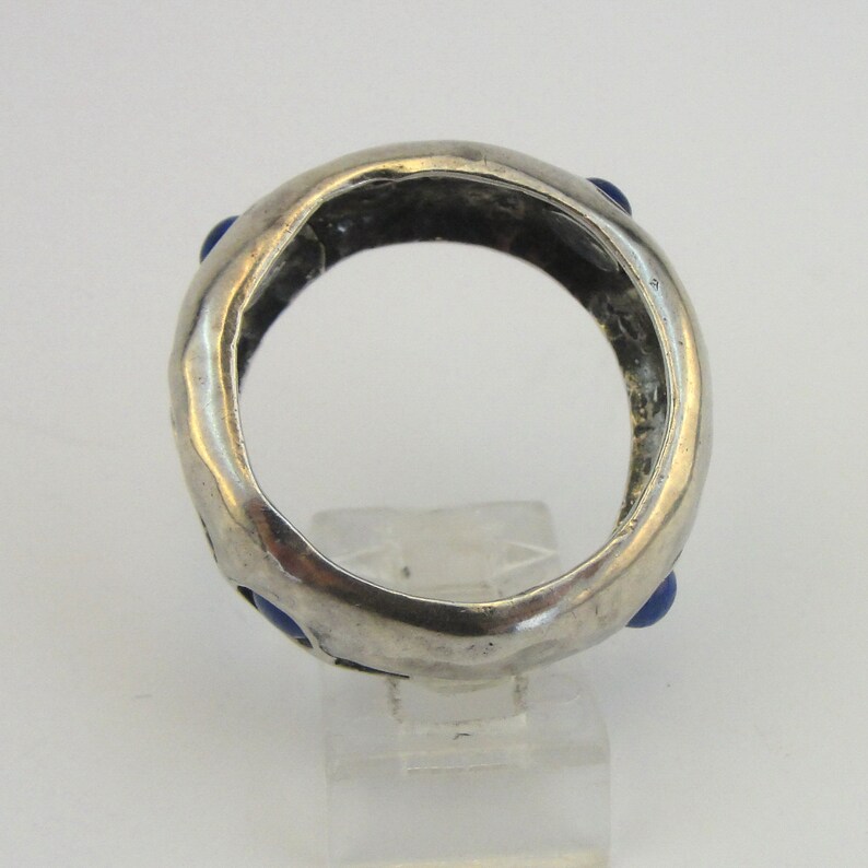 Lapis Ring 925 Sterling Silver Lapis Band Size 10 Silver - Etsy