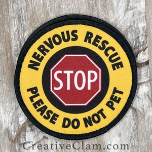 Nervous Dog Tab Rescue Please Do Not Pet Double Sided Clip | Custom Dog Patches Collar Vest ...