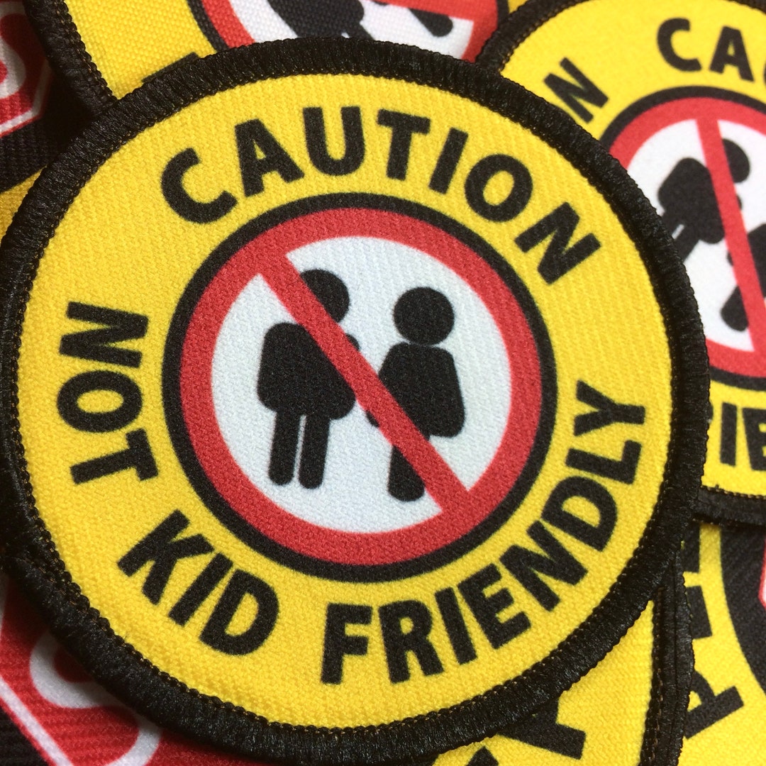 Caution Not Kid Friendly No Children Dog Pet Patch | Scared of Kids Pet ...