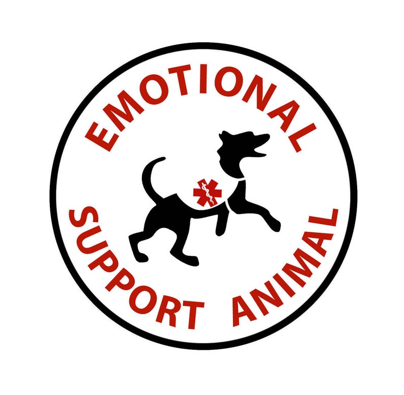 ESA Dog Emotional Support Animal Patch Red & Black Service Dog - Etsy