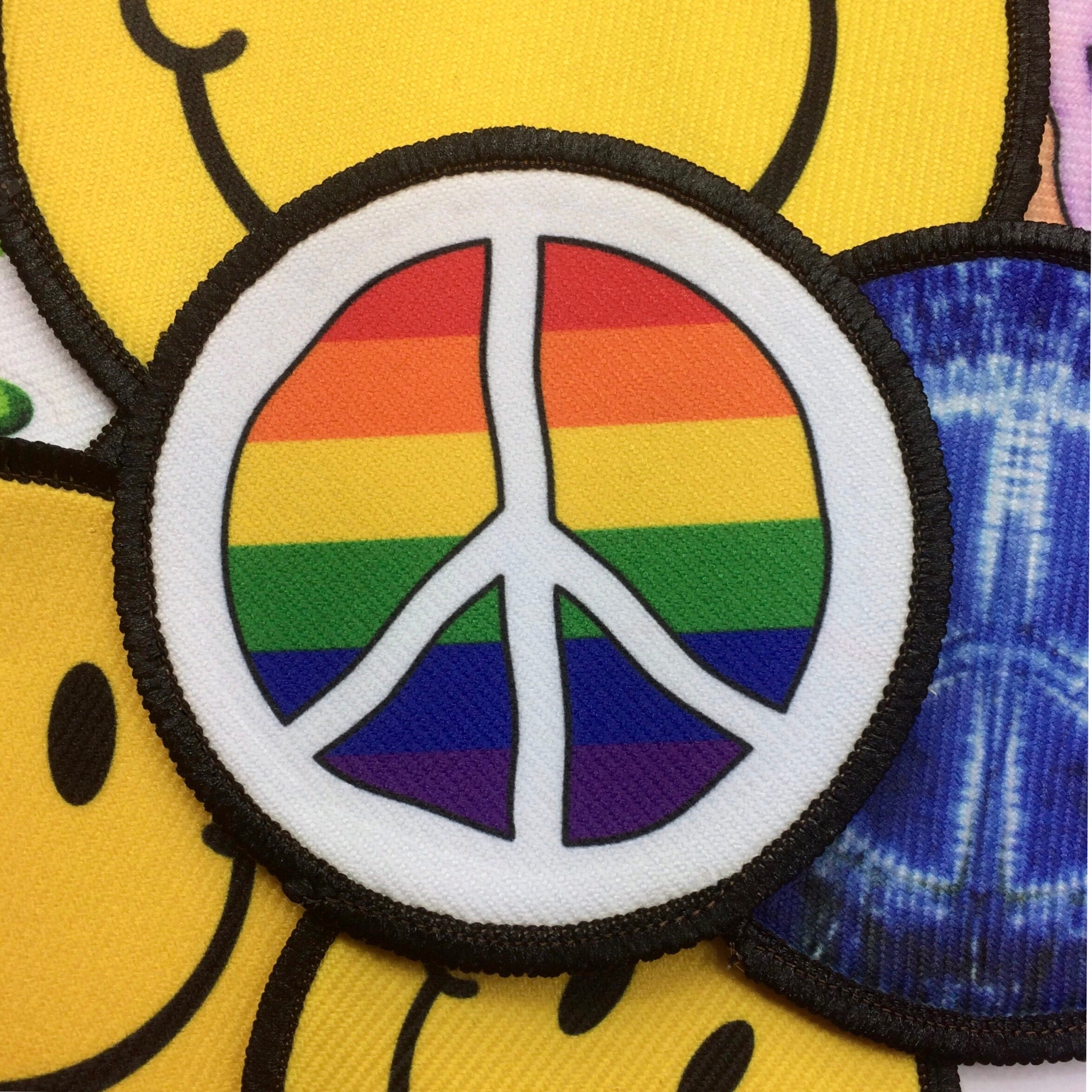 LBGT Rainbow Peace Sign Punk Back Patch for Jackets Tiny & | Etsy