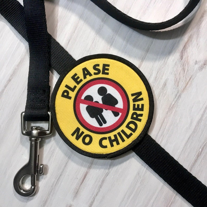 Caution Not Kid Friendly No Children Dog Pet Patch | Scared of Kids Pet ...