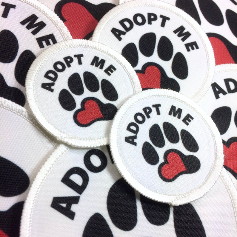 Adopt Me Patch Pet Adoption Paw Print Heart Rescue Shelter - Etsy