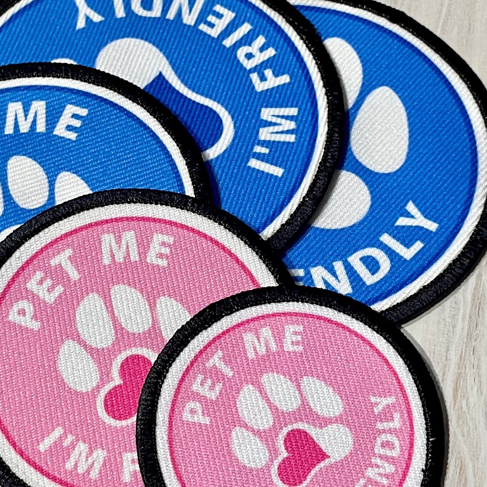 Cute Friendly Dog Paw Patch - Pink, Blue, Choose Color Vest Harness ...