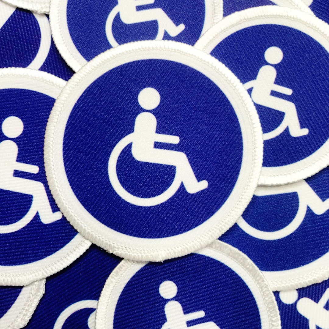 Wheel Chair Symbol Visible Disability Awareness Patch Jacket, Dog ...