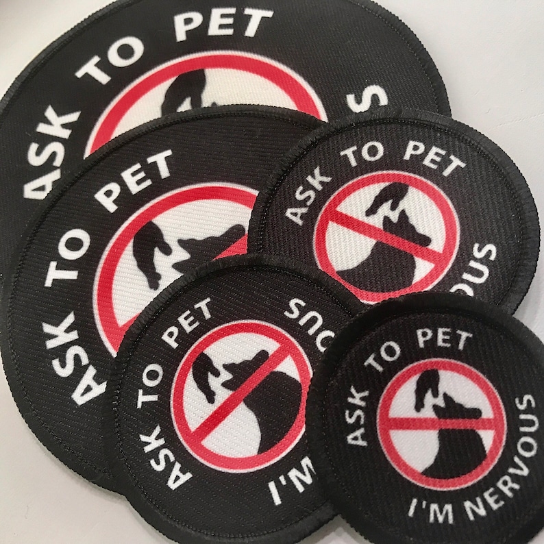 Nervous Dog Tab Rescue Please Do Not Pet Double Sided Clip | Custom Dog ...