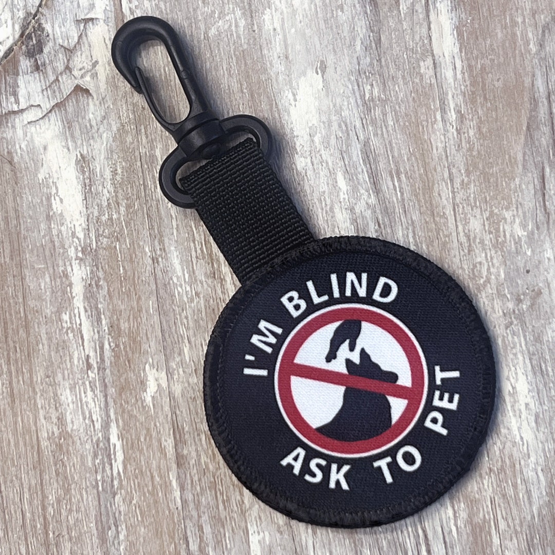 Blind Dog Ask to Pet Double Sided Dog Patch Tab for D-ring Vest Harness ...