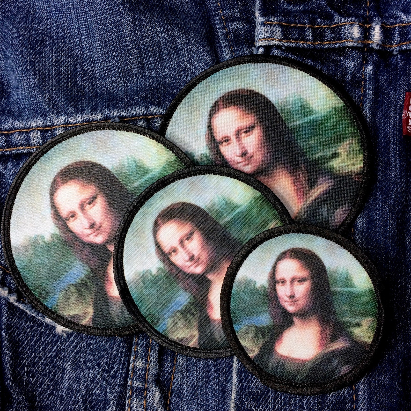 The Mona Lisa Punk Back Patch for Jean Jacket, Tiny & Large Patches ...