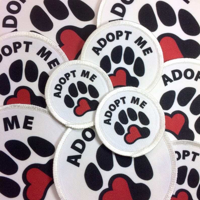 Adopt Me Patch Pet Adoption Paw Print Heart Rescue Shelter - Etsy