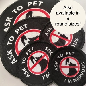 Nervous Dog Patch | Ask to Pet Patch | Dog Vest Patches | Hook Fastener ...