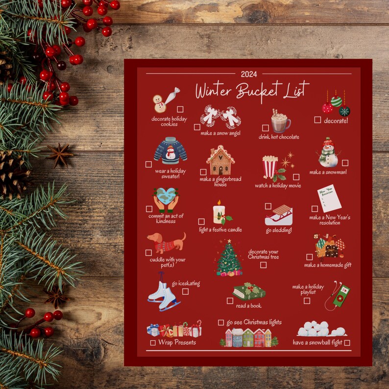 Winter Bucket List December 2024 - Etsy