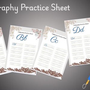 Modern Calligraphy Alphabet Practice Sheet PDF – Beginner Brush ...
