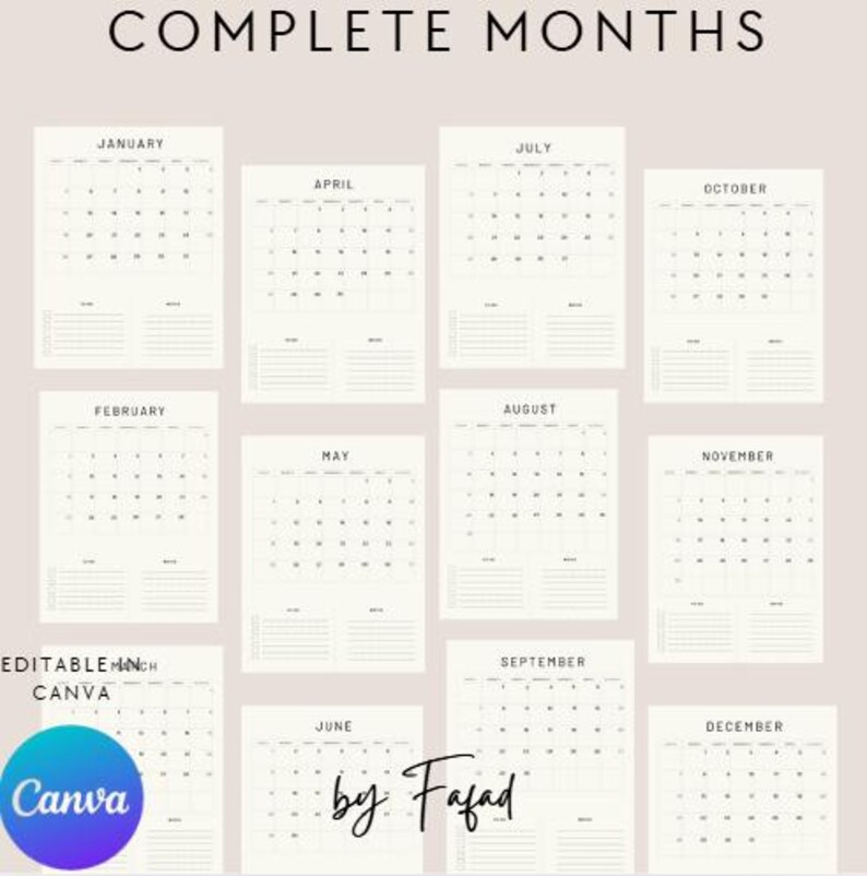 Customizable Canva Planner 2025| Digital Monthly, Weekly & Daily ...