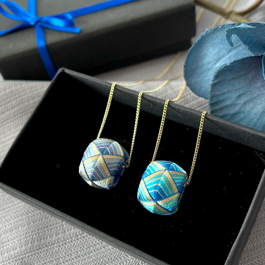Japanese Needlework, Silk Thread Necklace, Special Gift for Her ...