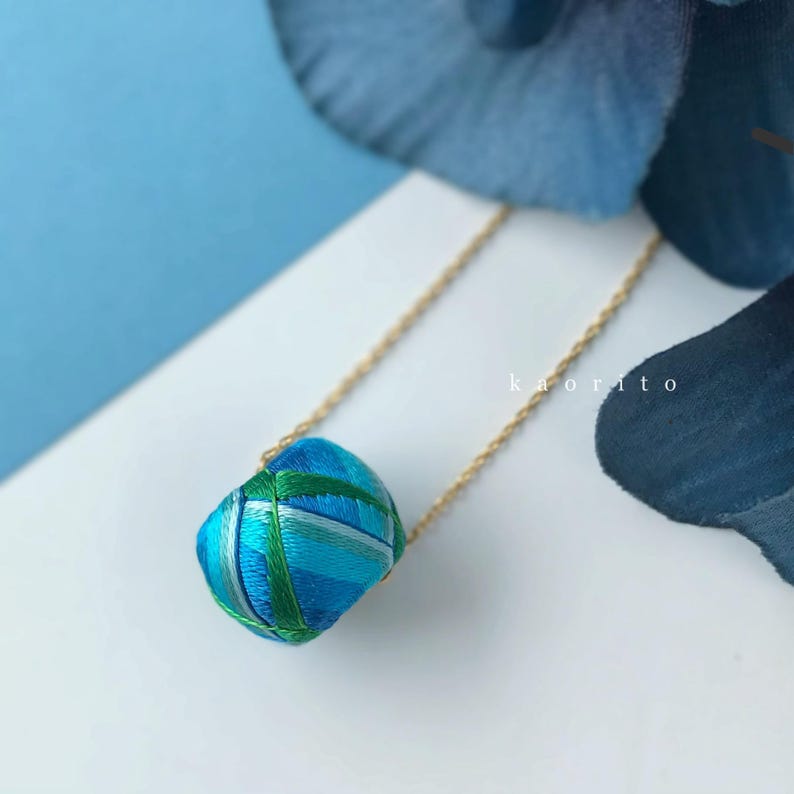 Kaga Yubinuki Necklace – Handmade Japanese Thimble Pendant, Silk Thread ...