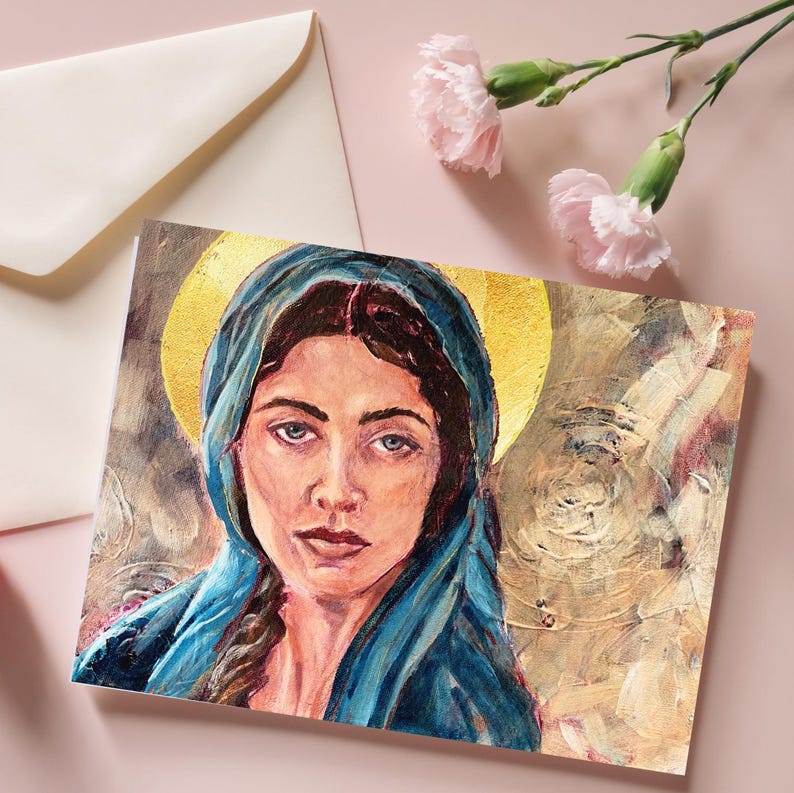 Virgin Mary Notecards: Set of 5 Faith-inspired Art Cards - Etsy