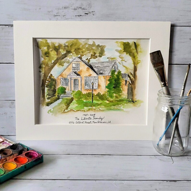 Watercolor Home Portrait - Etsy