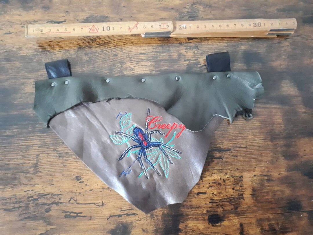 Leather Tiny Banner Spider Embroidery Larp Fantasy Costume Gothic ...