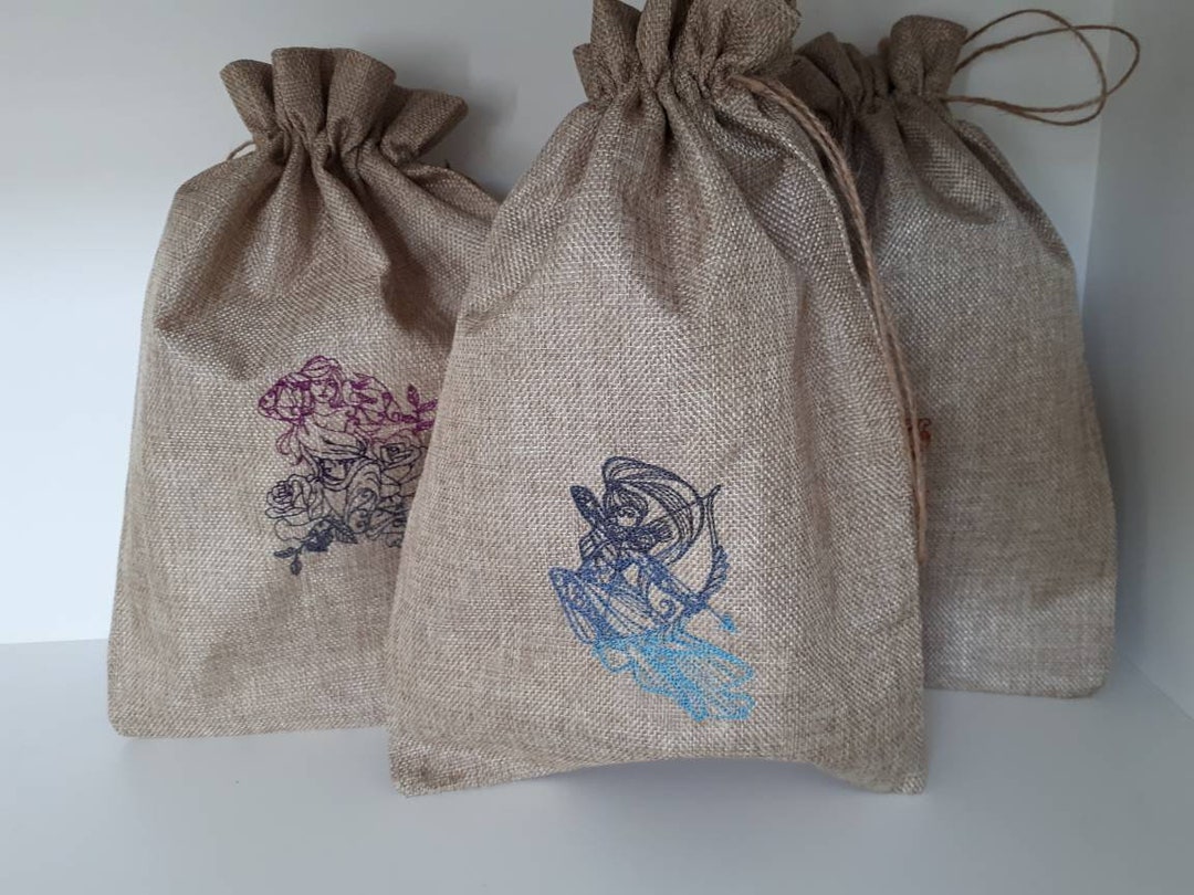 Large Fabric Drawstring Pouch Greek God Pantheon Embroidery for ...