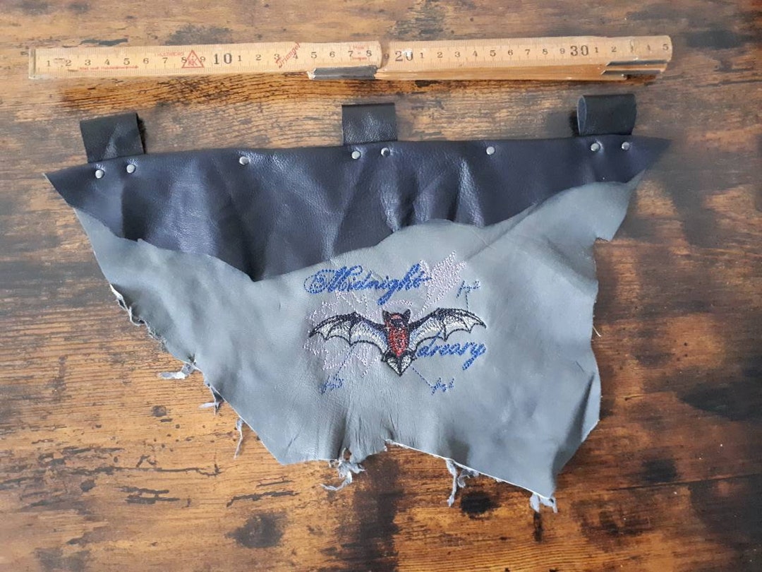 Leather Tiny Banner Bat Embroidery Larp Fantasy Costume Dark Academia ...