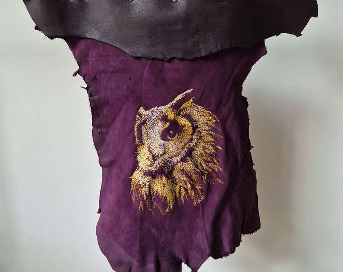 Leather Side Banner for Larp Costume Armor Owl Embroidery Magical ...