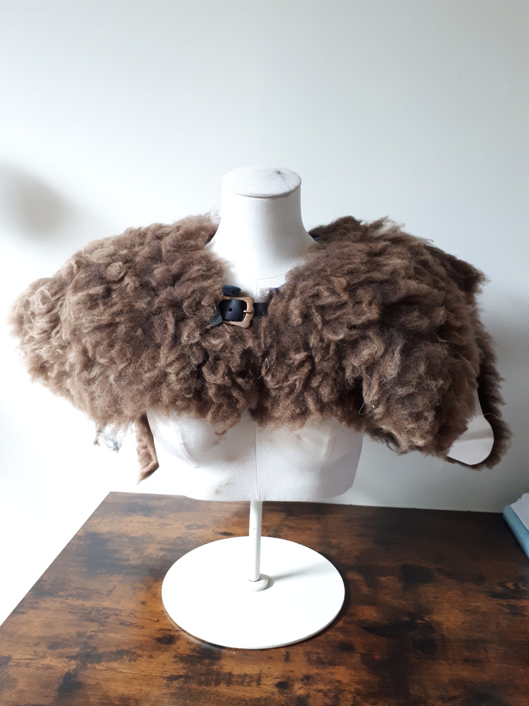 Viking Cosplay Genuine Sheepskin Fur Mantle Larping Accesory Ren Faire ...